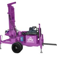 China Water Well Drilling Machines Rotation Torque 3500 N.m Trailer Mounted Drilling Rig Small Water Well Drilling Rig for sale