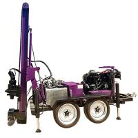 China Water Well Drilling Trailer Borehole Drilling Rig Mobile Hydraulic Water Well Drilling Machine for sale
