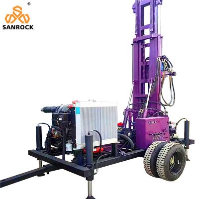 China Water Well Drill Rig Depth 300m Water Drilling Equipment Trailer Mounted Water Well Drilling Rigs for sale for sale