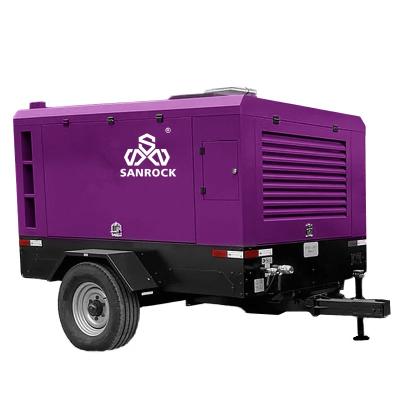 China 15HP Rotary Screw Air Compressor Diesel Driven Mobile Single Screw Air Compressor for sale