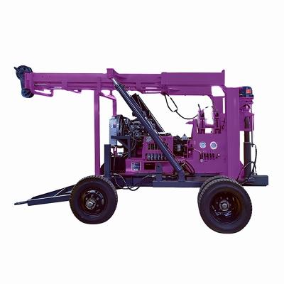 China Rock Core Drilling Rig High Pressure Mud Pump And Reinforced Mast Trailer Core Drilling Machine Price for sale