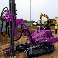China Solar Pile Driver Installation Highway Guardrail  Pile Driving Equipment Crawler Pile Drilling Rig for sale