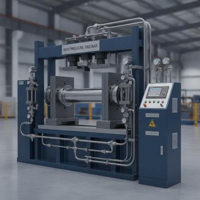 China 1000 Bar 10 Tons Hydraulic Cylinder Test Bench with 35 MPa Maximum Test Pressure for Heavy Duty Testing for sale
