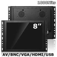 China 8 Inch Open Frame 1000Nits Resistive / Capacitive Industrial Touch Screen With Resolution 1024x768 for sale