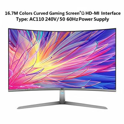 China 16.7M Colors Curved Gaming Screen with HD-MI Interface Type and AC110 240V/50 60Hz Power Supply for sale
