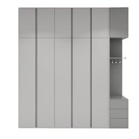 China Multi Functional Wood Panel Furniture Bedroom Grey Clothes Closet Custom Size for sale