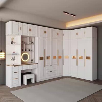 China Particleboard MDF Bedroom Wood Panel Furniture Clothes Storage Cabinet for sale