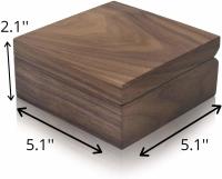China 5.1inch Personalised Walnut Wood Jewelry Box Square Wooden Box With Magnetic Lid for sale