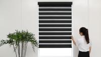 China CE Black Automatic Zebra Blinds Remote Control Day And Night Blackout Blinds for sale