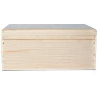 China Customized Large Lidded Wooden Box Toy Keepsake Plain Unpainted for sale