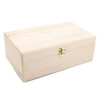 China Festival Keepsake Vintage Hinged Lidded Wooden Box Unfinished Multifunctional for sale