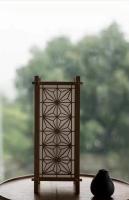 China Living Room Wood Kumiko Craft Kumiko Wooden Lamp Simple Patterns for sale
