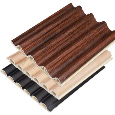 China Factory Indoor Decor Wood Plastic Composite PVC Coating Cladding Fluted Wall Board WPC Interior Wall Panel for sale