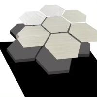 China Enhance Acoustic Experience 3D Hexagon Soundproof Wood Wall Panels Pink Orange White Or Customized Colors for sale
