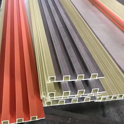 China Interior Plastic Wooden Composite Covering Board Wainscoting Vinyl Timber Decorative 3D Fluted Cladding Pvc Wpc Wall Panel 168.5*20mm for sale