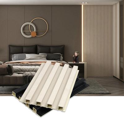 China Modern Waterproof Fluted WPC Wall Panel Indoor Home Decorative Background Panels for sale