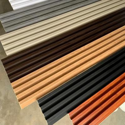 China Modern Waterproof Soundproof Fireproof WPC PVC Fluted Wall Cladding Interior Wall Panel for Household Hotels Villas Halls for sale
