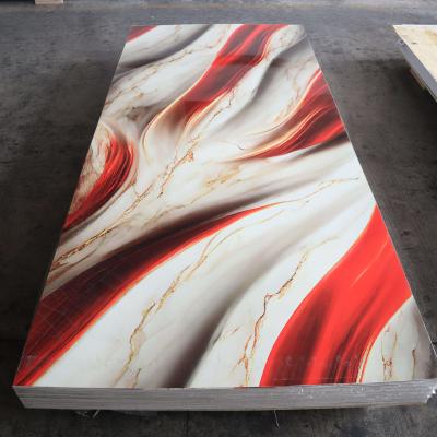 China Latest PVC Marble Sheet With UV Coating Waterproof Interlocking Installation For Living Room. for sale