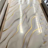 China 1.22m*2.44m Modern Waterproof PVC Marble Wall Panel Easy DIY UV Installation For Hotel Or Apartment Wall Decoration for sale