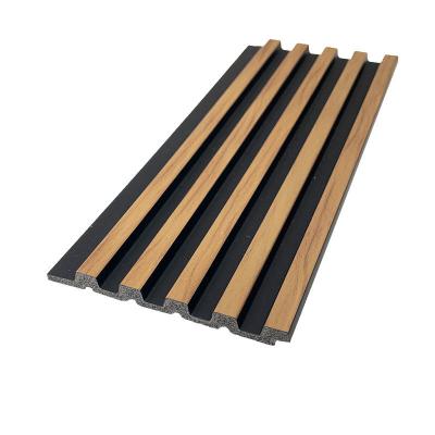 China In Stock Promotion Design Easy to Install Wood 3d Slat Wall Ps Wall Panels Waterproof Interior Decoration for sale