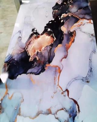 China Interior Decoration Custom High Gloss Marble Uv Sheet 1220*2440*3mm Bamboo PVC Board Waterproof Panel for sale
