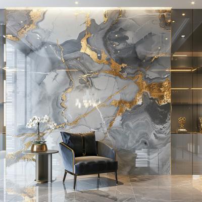 China 600*2440mm 4mm 5mm Custom Design SPC Marble Board Waterproof for Interior Pvc Wall Panel Plastic UV Marble Sheet for sale