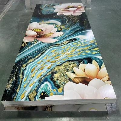 China 1220*2440mm Customized Color UV Board PVC Marble Sheet Wall Panel for Interior Wall Decoration for sale