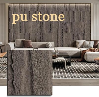 China Factory Pu Stone Wall Panel Pu Faux Stone Panels Mushroom Look 1200x600mm Indoor Interior Decorative Panel Mushroom Deco Wall for sale