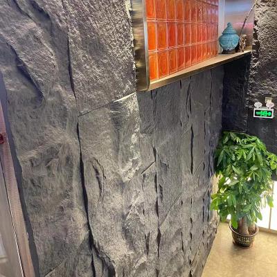 China 3D Faux Stone Wall Panels PU Wainscoting Panel for Interior Wall Decor PU Stone Cement Texture Thicker Accent for Wall Decor for sale