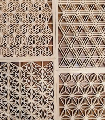 China Traditional Aesthetics Woodworking Technique of Joining Wood Pieces Together Kumiko Using Mortise Handmade Gifts for sale