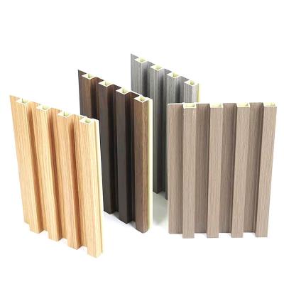 China PVC WPC Wall Panel Wooden Grain Fluted Panel 3D Panel for Decoration for sale