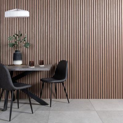 China Modern Design Akupanel Acoustic Slat Wall Panel Wood MDF Material for Hotel Soundproof and Graphic Design Solution Capable for sale