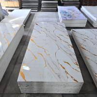 China Gold Powder Stone Vein Wall Pabel Marble-patterned UV High-gloss Marble Moisture-Proof Large Custom Thickness PVC Marble Sheet for sale
