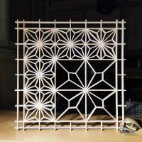 China High-tech traditional purely handmade wood flower chips or Kumiko for furniture or windows for sale