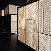 China Woodworking Kumiko Wood Crafts for Wood Door Window Wooden Box Japanese Restaurant Decoration Partition for sale