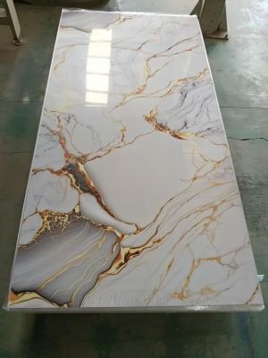 China Factory Direct Supply Gold Color Wholesale UV Coating Board Flexible PVC Marble Sheet Wall Decorative Panel for sale