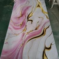 China Hot Sales UV Marble Sheet Customization Gilded Gold Design PVC Marble Wall Panel for Indoor Decoration for sale