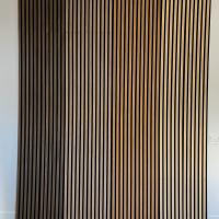 China Sample Link/Strip Wood Grain Decorative Surface Akupanels Acoustic Board Felt Wood Slats Wood Wall Slatted Soundproof Materials for sale