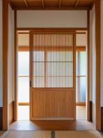 China Plaid Wood Door Translucent Japanese Sliding Shoji Paper Screen Door Washi Paper Classic Room Divider Solid Wood for sale
