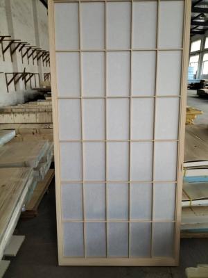 China Plaid Wood Door Translucent Japanese Sliding Shoji Paper Screen Door Washi Paper Classic Room Divider Solid Wood for sale