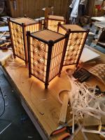 China Kumiko Shoji Lamp Japanese Traditional Kumiko Craft Table Lamp Home Decorative Bedside Lamp for Diwali Decor for sale