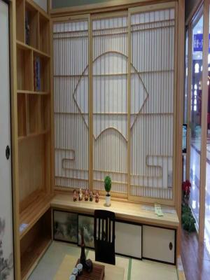 China Japanese Woodworking Kumiko Classic Shoji Style Room Divider Indoor Modern Wooden Partition Screens for Entry Bedroom for sale