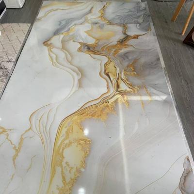 China 1.22*2.44/1.22*2.5m Multi-Style SPC Wall Panel PVC Marble Wall Panel Board UV Marble Sheet for sale