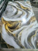 China Interior Glossy Indoor Design UV Wall Panel Waterproof and Fireproof Modern Style New Material 4*8 Foot PVC Marble Sheet for sale