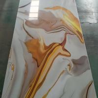 China Factory Direct UV Coated Artificial Marble Sheet 1220x2800mm Interior Decorative Panel for Home Office Wall for sale