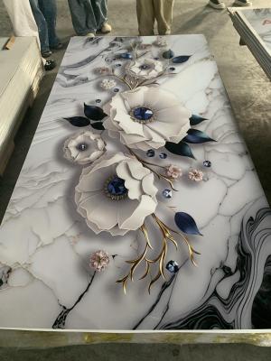 China Custom Size UV Marble Sheet 1220x2440 2800 2900mm Anti-Scratch Fireproof Wall Cladding Board for Living Room Kitchen for sale