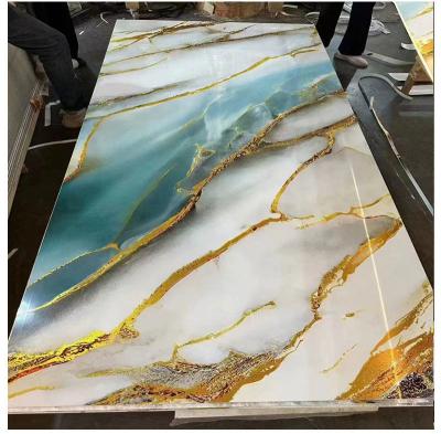 China Factory Good Quality Hot Sale Waterproof Gold Wall Panel Pvc Wall Panel Uv Marble Sheet Pvc Marble Sheet for sale