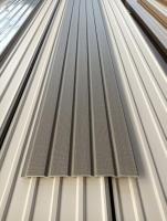 China Solid WPC 3D Fluted Wall Panel Waterproof Interior Wave Decor Wall Board Vertical Ribbed Slat Wall Cladding for sale