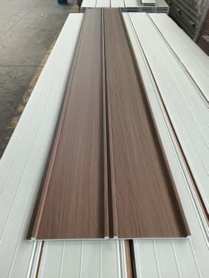 China WPC Wall Panel Interior Decorative 3D Wood Grain Solid Core Cladding Board Waterproof Fireproof Thermal Transfer for Home Hotel for sale