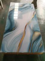 China New Design Gold Line Color UV Marble Sheet Wall Decor PVC Slat Carbon Cladding Artificial Stone Plastic UV Plate Wall Panel for sale